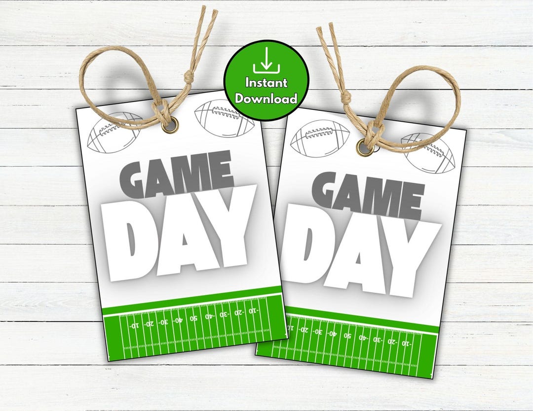 Football Tags, Game Day Treat Bag Tags, Printable Team Snack Tags ...