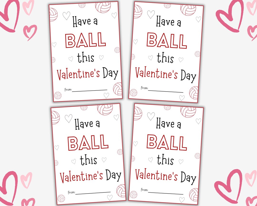 Valentine's Day Cards for Volleyball Players, Kids Classroom Exchange ...