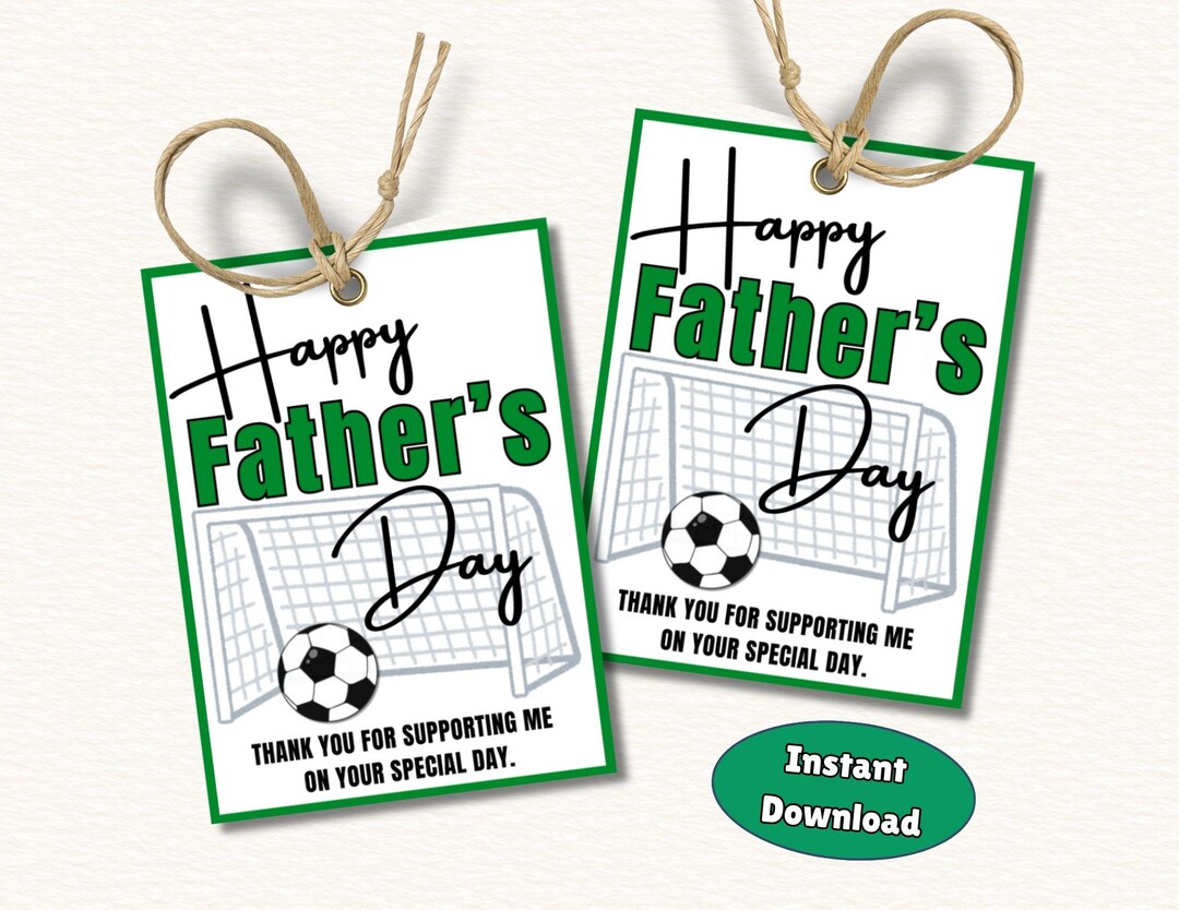 Soccer Father's Day Gift Tags Printable, Soccer Team Gift Tags for Dad ...