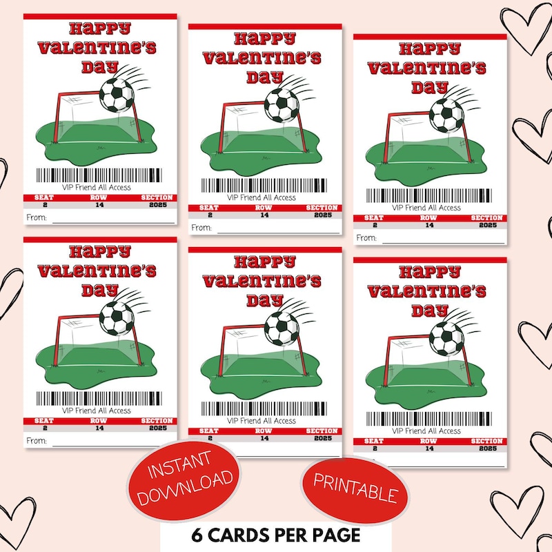 Soccer Valentine - Etsy