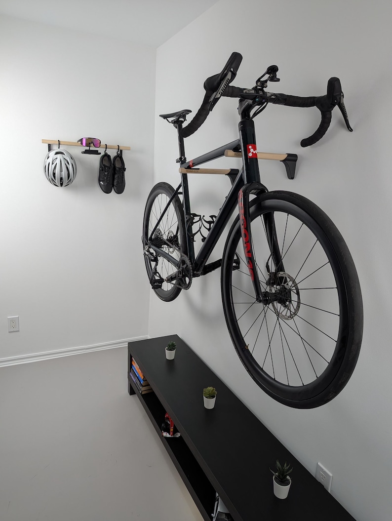 Horizontal Bike Wall Storage | Cycling Gear Organizer | Bike Helmet ...