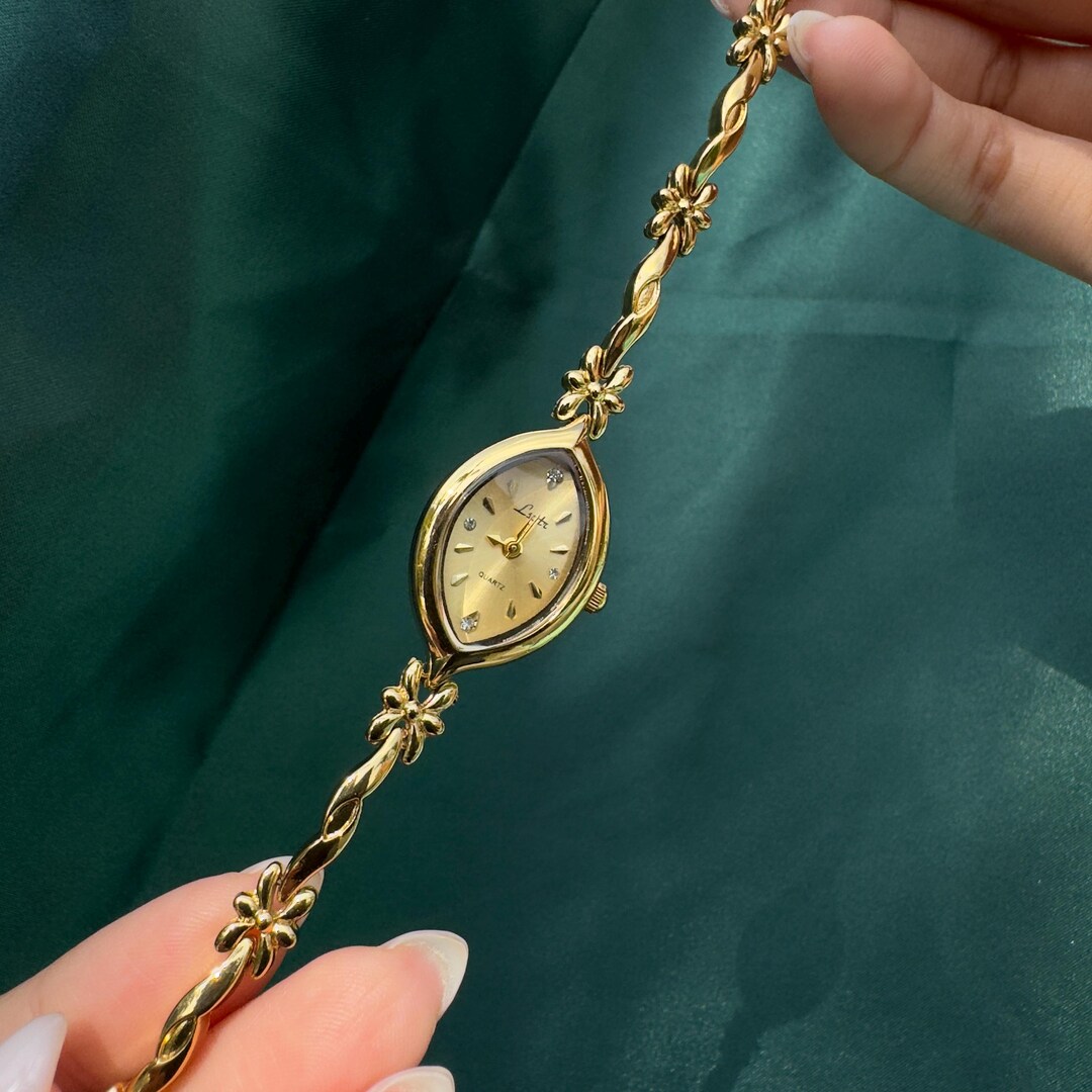 Vintage Women Watch, Gold Bracelet Watch, Minimalist Watch, Dainty Gold Watch, Womens Gold Watch ...