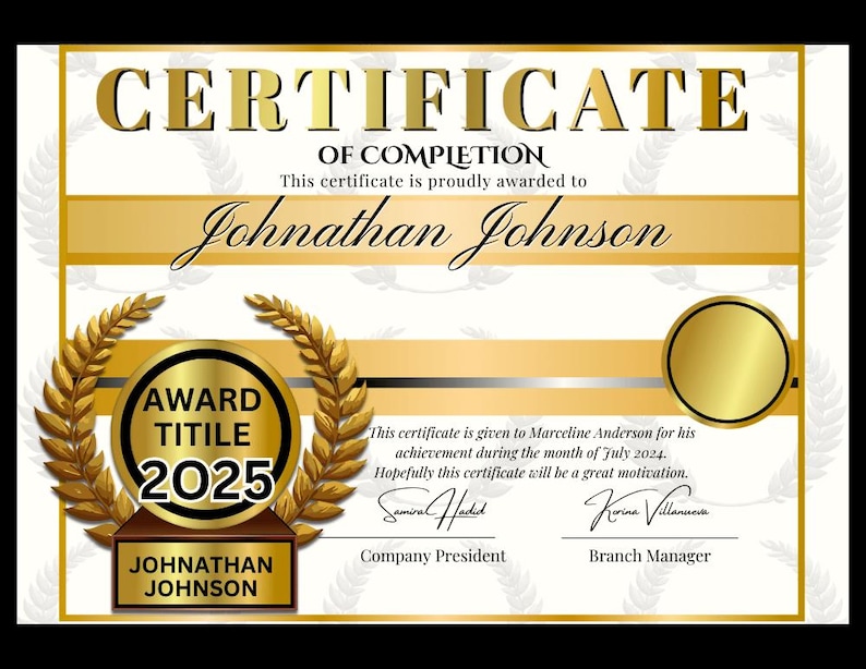 The BEST Award Certificate Template for 2025 - Etsy