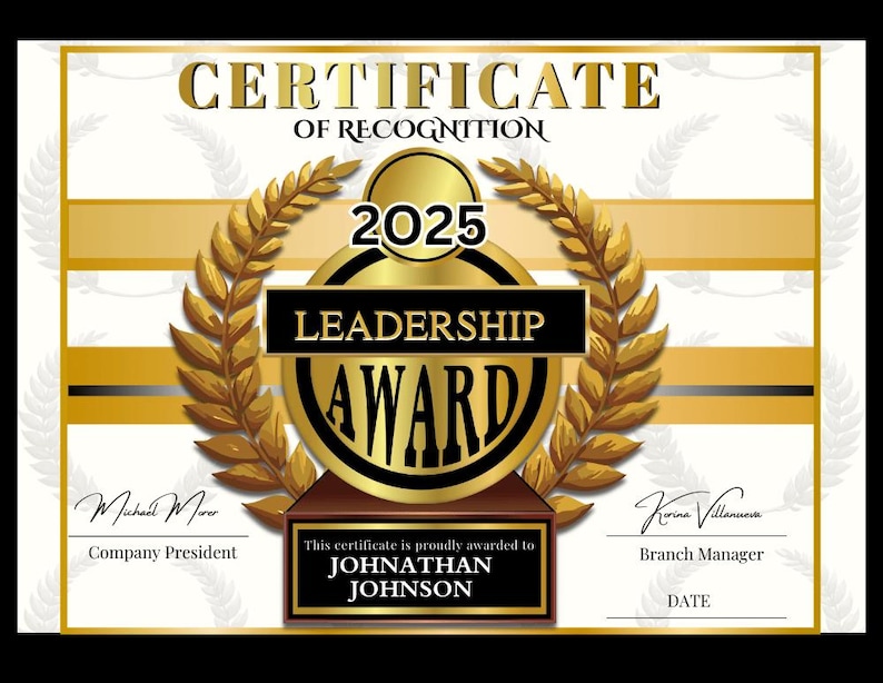 The BEST Award Certificate Template for 2025 - Etsy