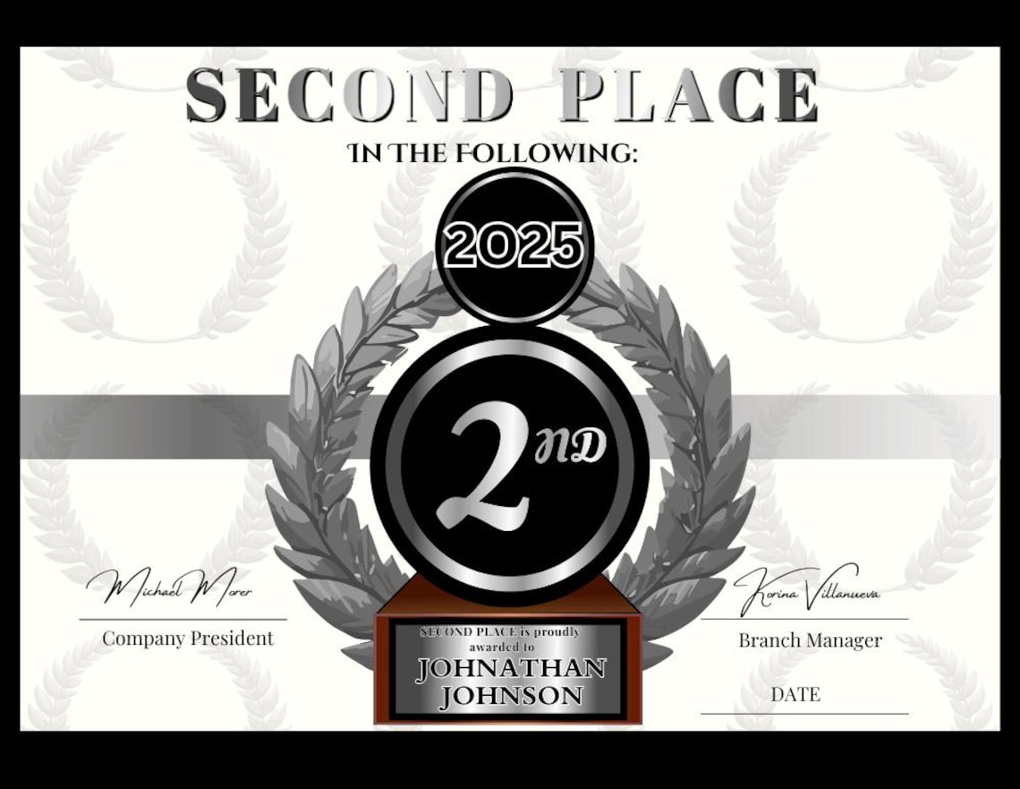 The BEST Award Certificate Template for 2025 - Etsy