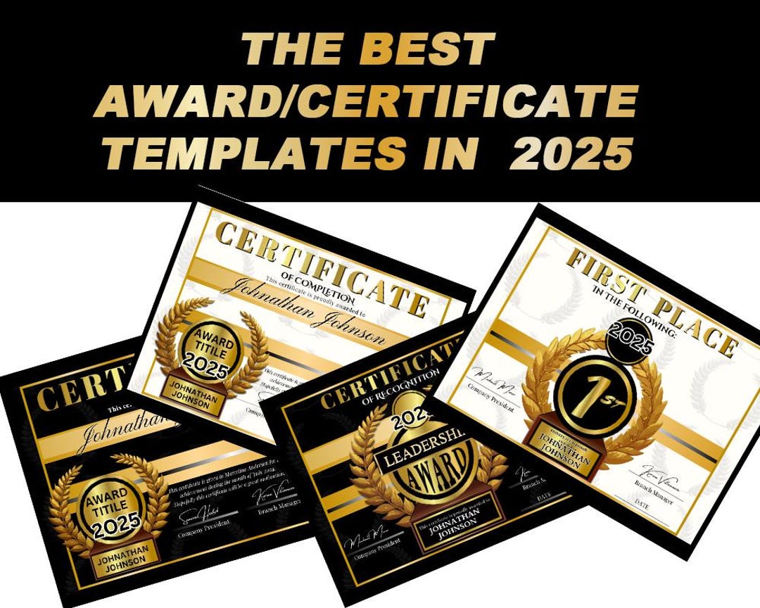 The BEST Award Certificate Template for 2025 - Etsy