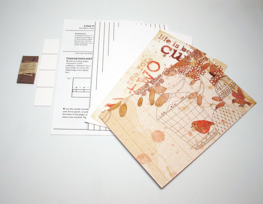 DIY Kit 3 Hole Pamphlet Stitch Garden Tea Party #9 - Etsy