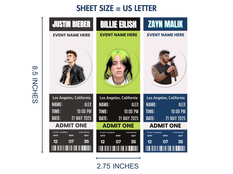 Editable Concert Ticket Template: DIY Surprise Gift (printable Canva ...