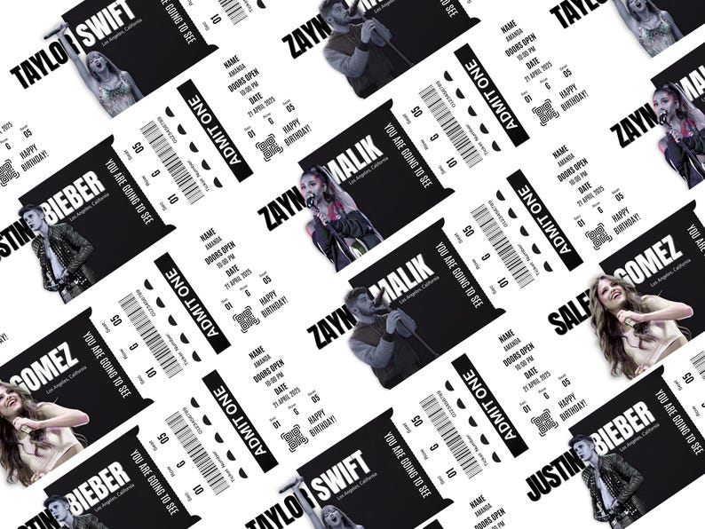 Concert Ticket Template: Custom Printable Event Ticket, Canva Templates ...