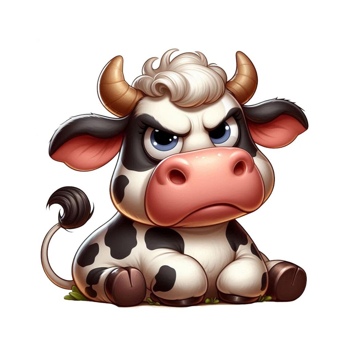 Funny Grumpy Highland Cows Clipart, High Quality Transparent Pngs ...