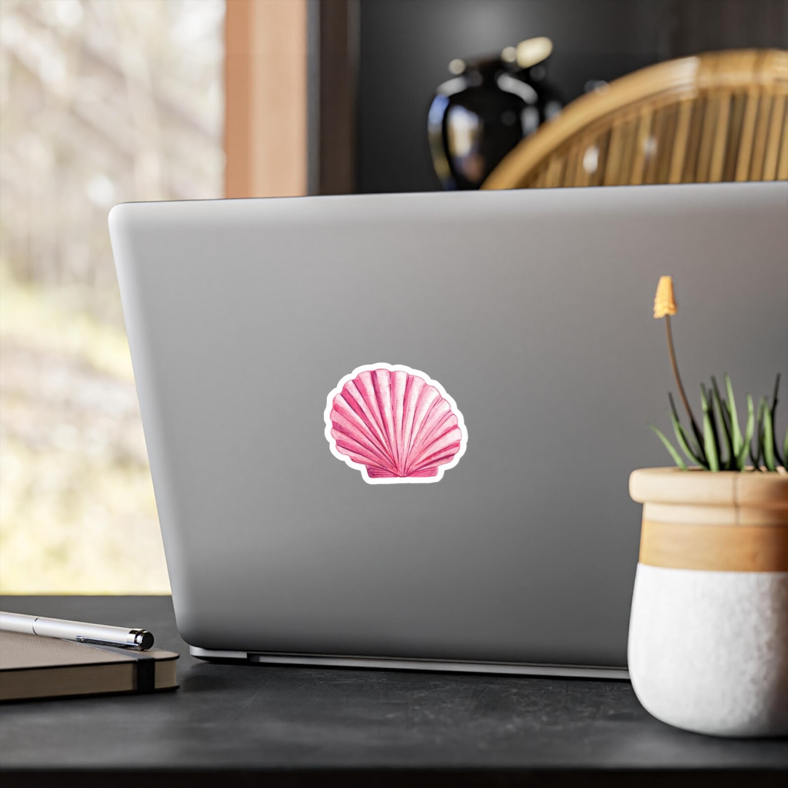 Pink Preppy Shell Design, Laptop Decal, Car Decal, Water Bottle Sticker ...