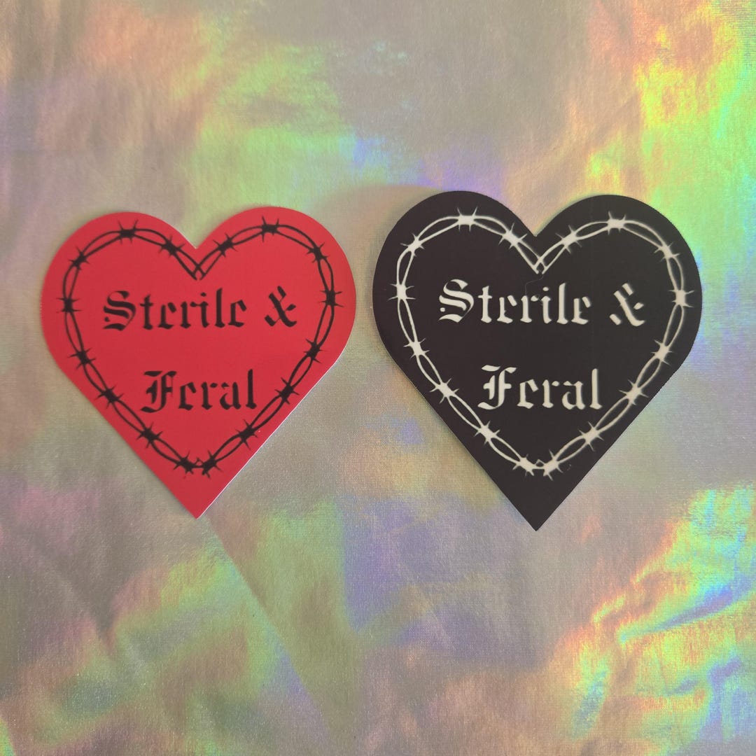 STERILE & FERAL Black or Pink Sticker - Etsy