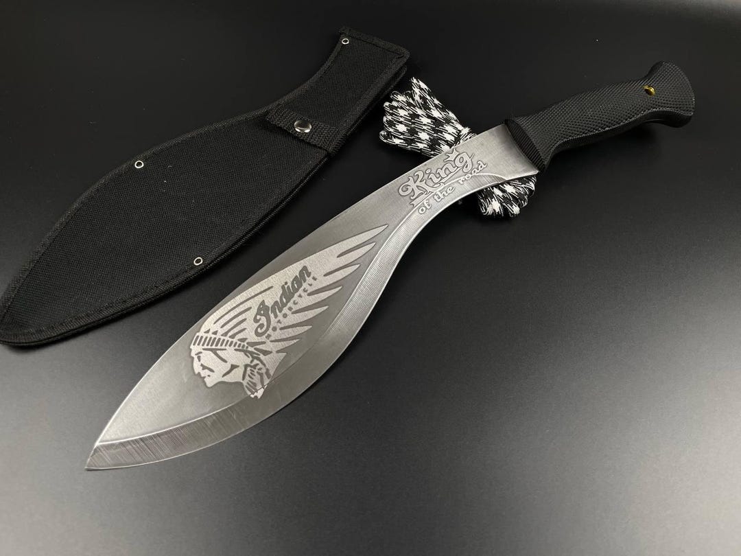 Custom “indian Motorcycle” Acid-etched Machete – Handmade Collector’s ...