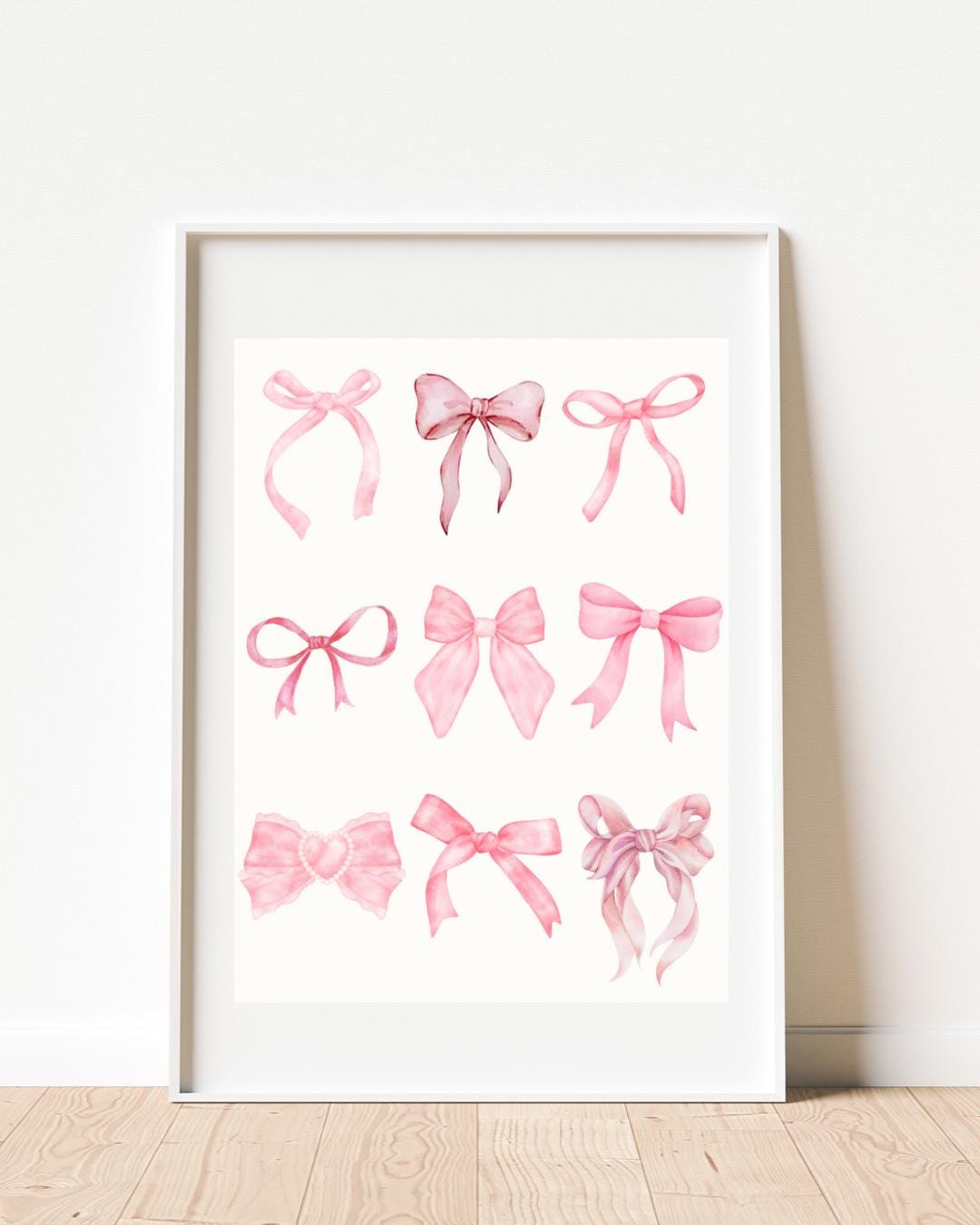 Coquette Pink Preppy Aesthetic Wall Art, College Room Decor, Girly Wall ...