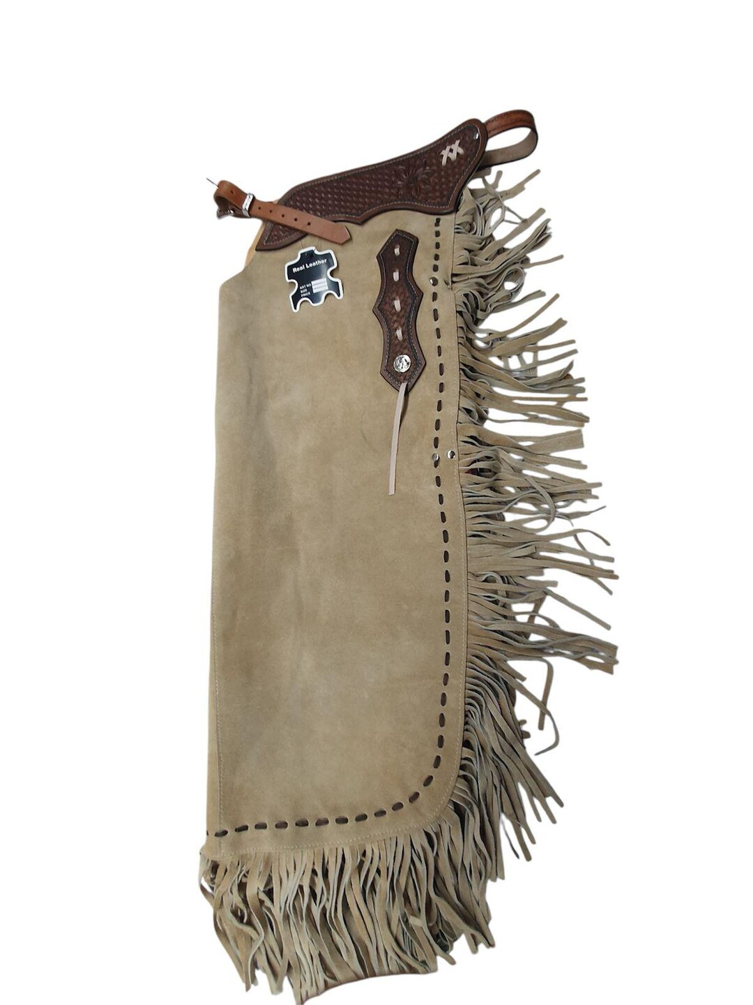 Hand-tooled Suede Leather Cowboy Chaps: Western Fringe Rodeo Chinks ...