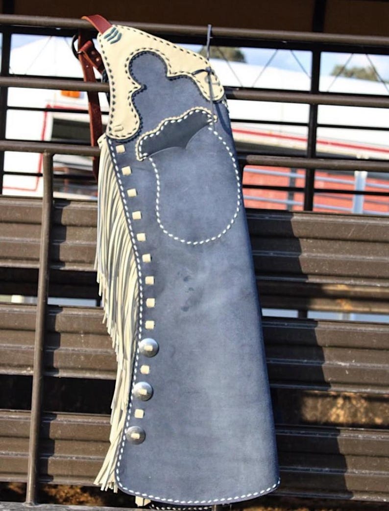Handmade Suede Leather Chaps: Western Rodeo Cowboy Gear With Fringe - Etsy