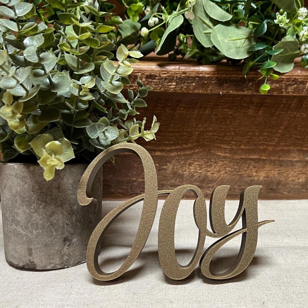 Joy Freestanding Sign Decor | Joy 3D Name Sign | Christianity Wall Art ...