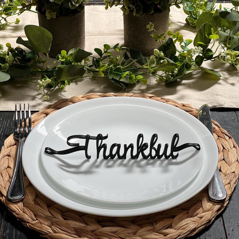 Thankful Plate Decor | Thankful Table Decor | Thankful Place Cards ...