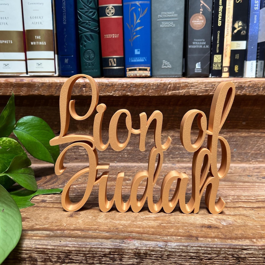 Lion of Judah Freestanding Sign Decor | Lion of Judah 3D Name Sign ...