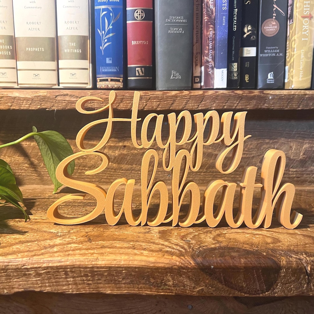 Happy Sabbath Freestanding Sign Decor | Happy Sabbath Shabbat 3D Name ...