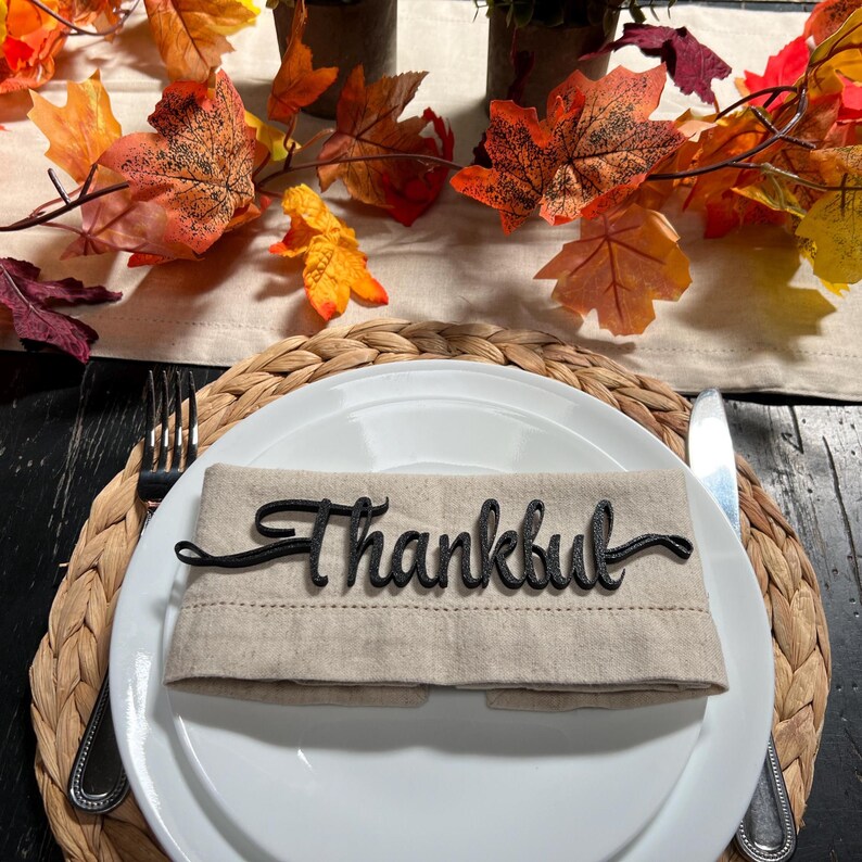 Thankful Plate Decor | Thankful Table Decor | Thankful Place Cards ...