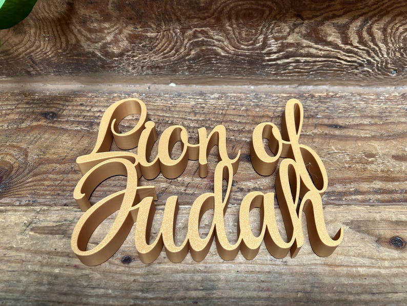 Lion of Judah Freestanding Sign Decor | Lion of Judah 3D Name Sign ...