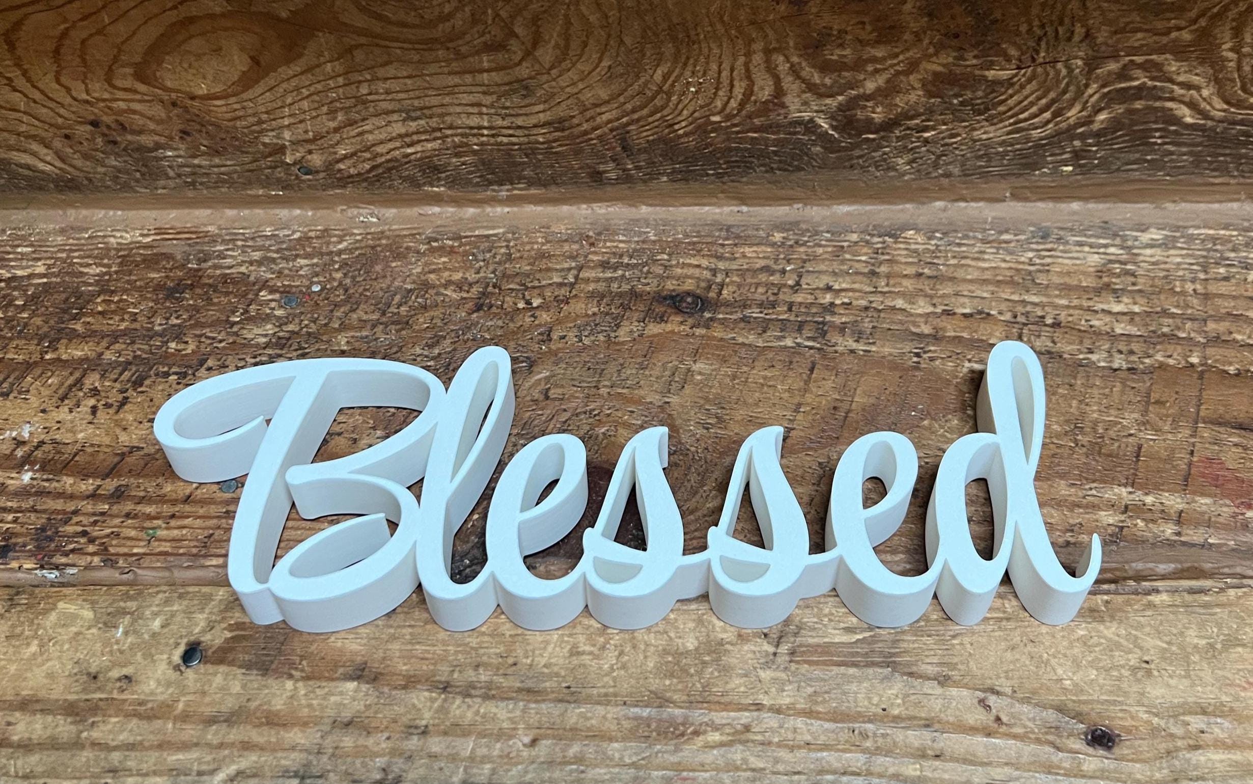 Blessed Freestanding Sign Decor | 3D Name | Christianity Wall Art ...