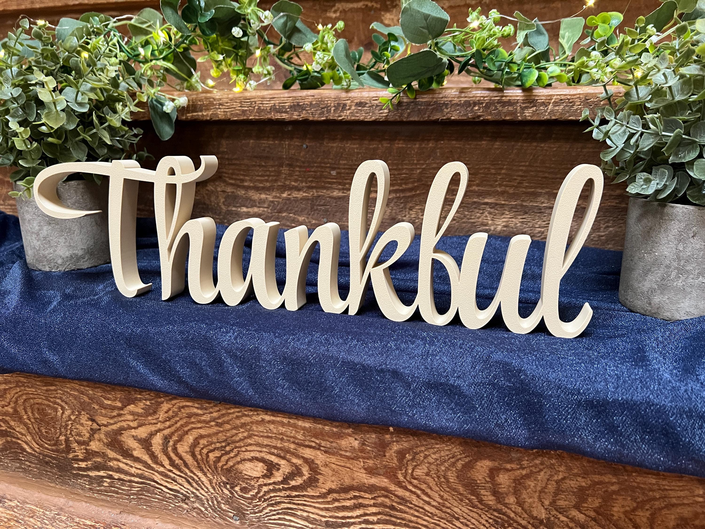 Freestanding Thankful Sign Decor | Thankful 3D Name Sign | Scriptural ...