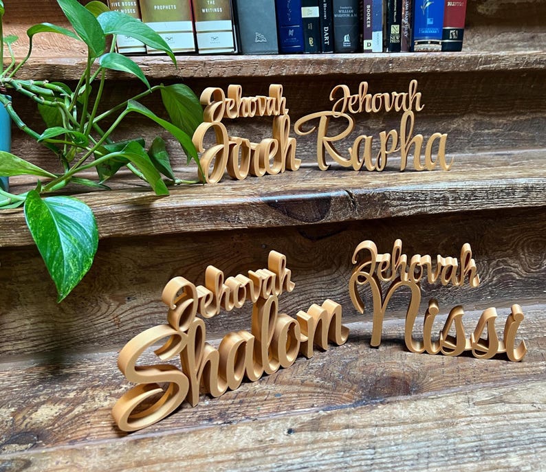 Names of Jehovah Freestanding Sign Decor | Names of God 3D Name Sign ...