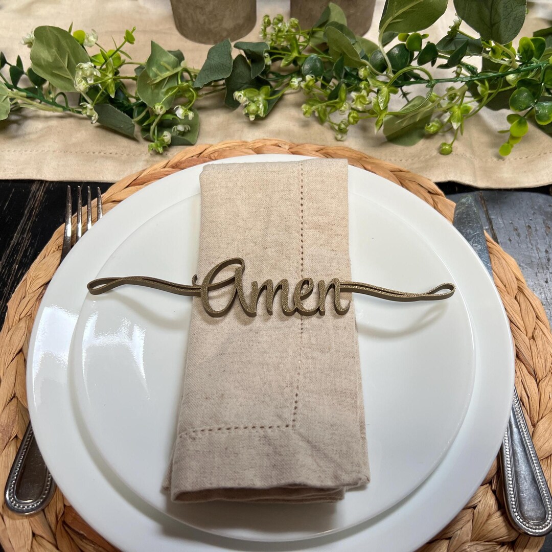Amen Plate Decor | Christian Table Decor | Amen Christian Place Cards ...
