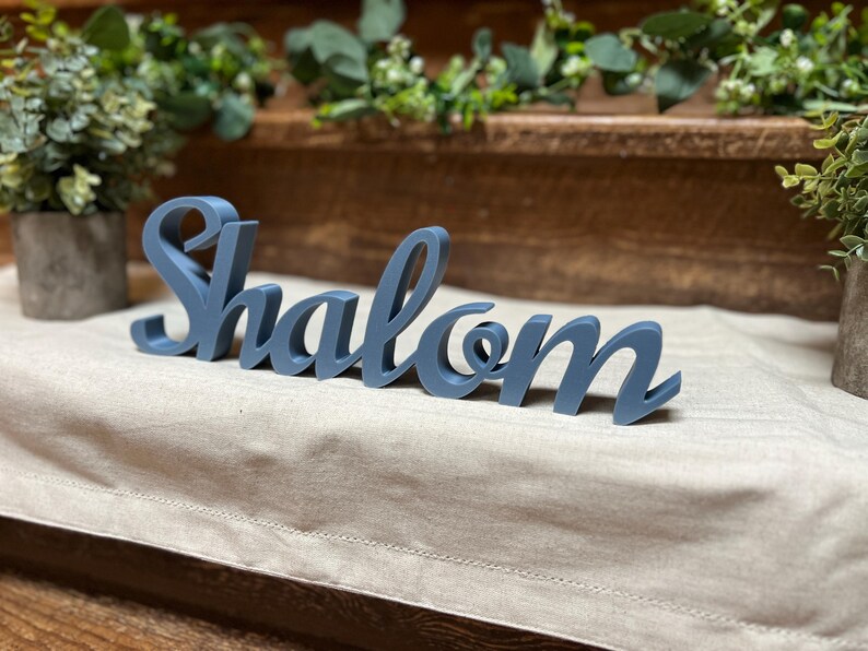 Shalom Freestanding Sign Decor | Shalom 3D Name Sign Decor | Jewish ...