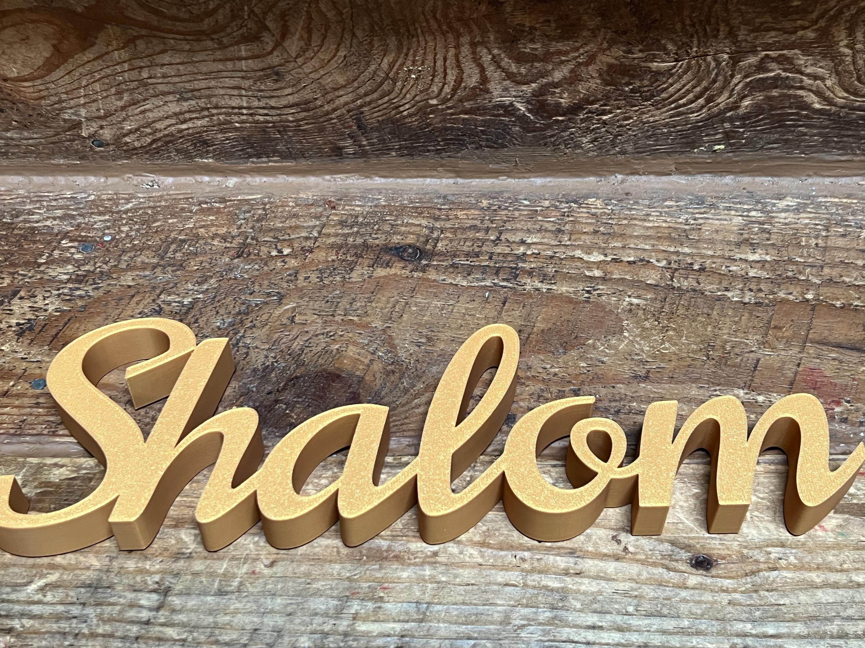 Shalom Freestanding Sign Decor | Shalom 3D Name Sign Decor | Jewish ...