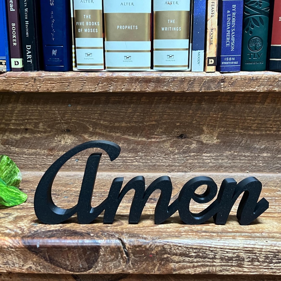 Amen Freestanding Sign Decor | Amen Table Mantle Bookshelf Decor | 3D ...