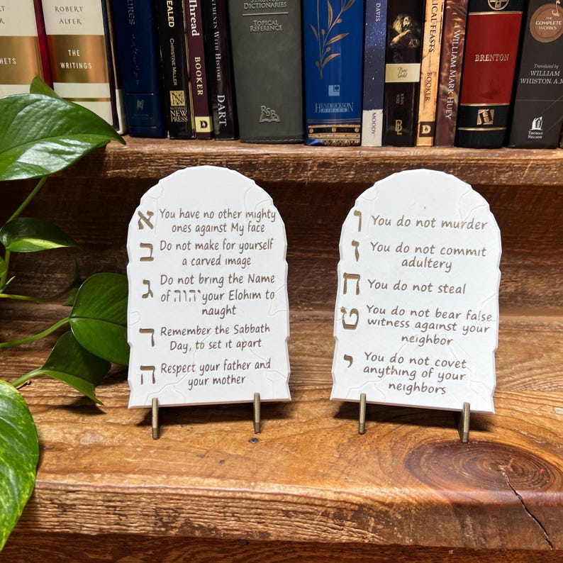 The Ten Commandments Tablets | 10 Commandments Moses Christianity Art ...