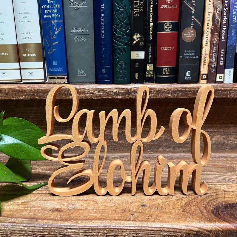 Lamb of Elohim Freestanding Sign Decor | Lamb of Elohim 3D Name Sign ...