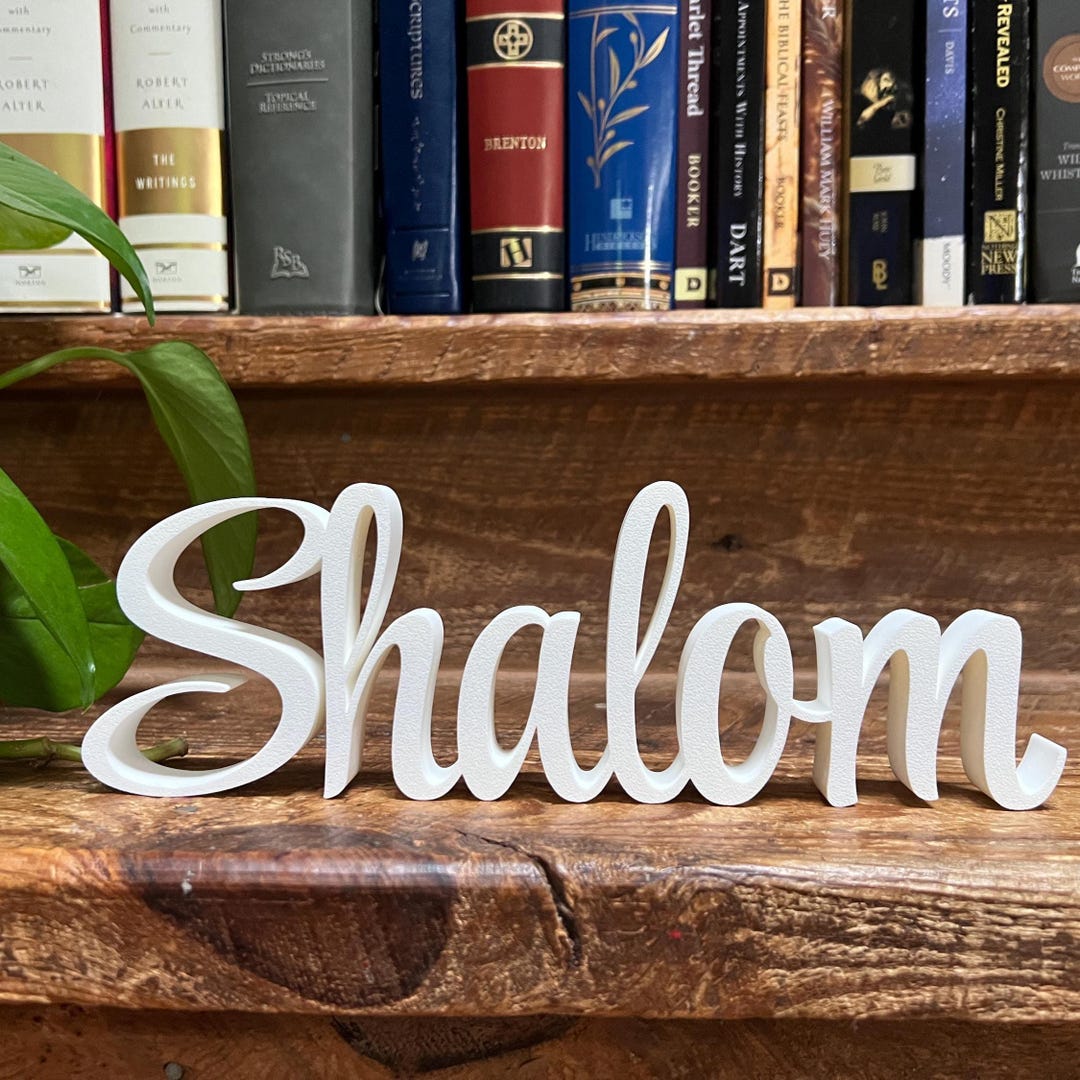 Shalom Peace Freestanding Sign Decor | Shalom 3D Name Sign Decor ...