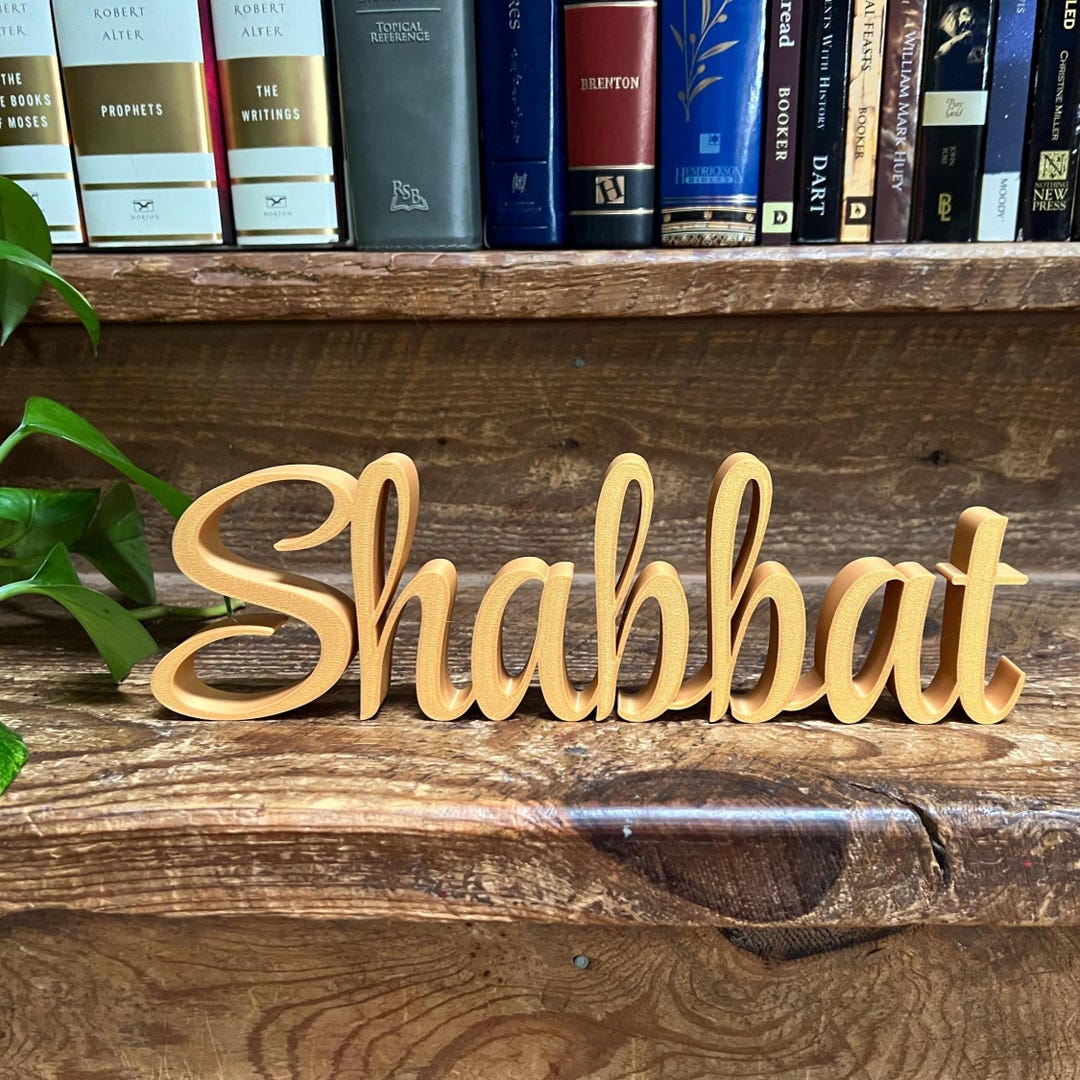 Shabbat Freestanding Sign Decor | Shabbat Sabbath 3D Name Sign Decor ...