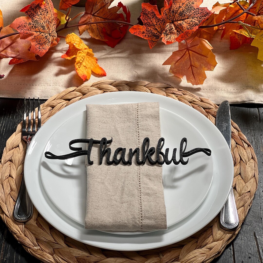 Thankful Plate Decor | Thankful Table Decor | Thankful Place Cards ...