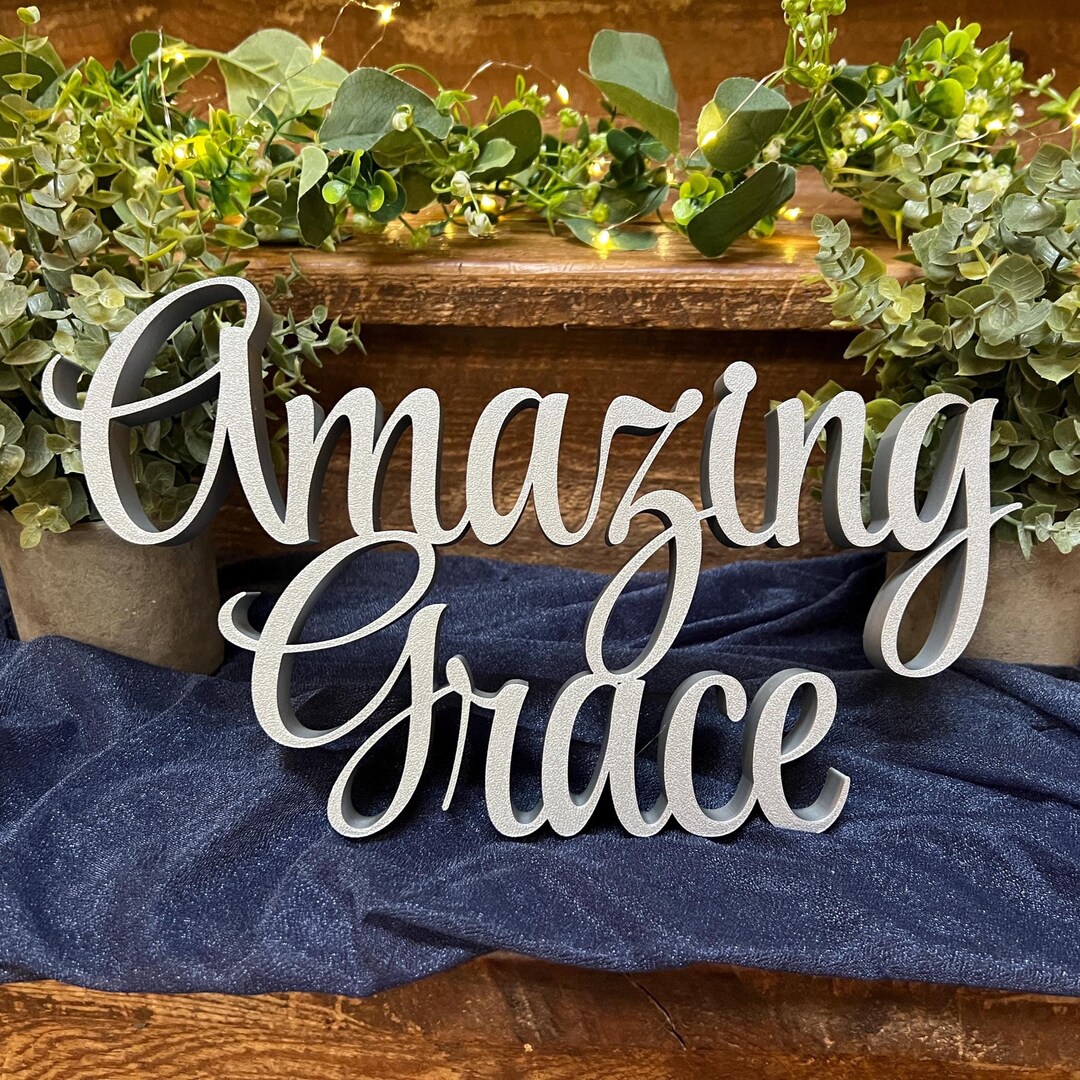 Amazing Grace Freestanding Sign Decor | Scriptural Decoration | Artful ...