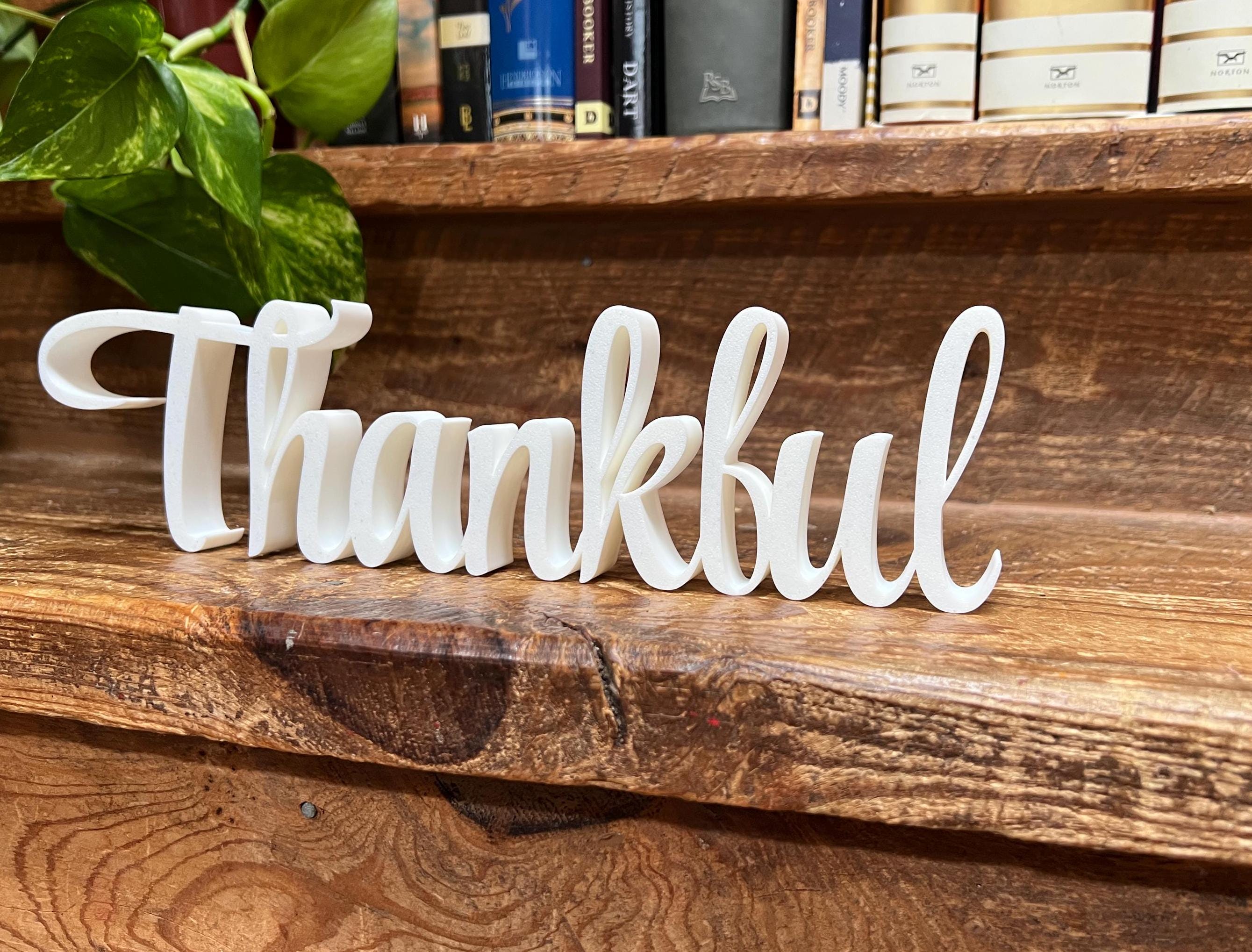 Freestanding Thankful Sign Decor | Thankful 3D Name Sign | Scriptural ...