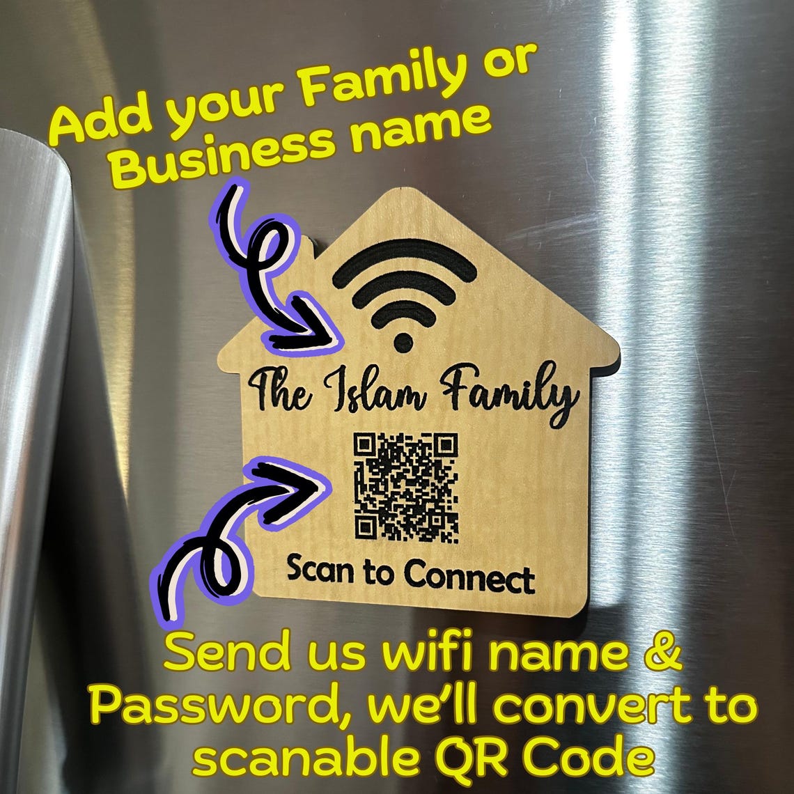 Custom Wifi QR Code Magnet – Scannable Wifi Password for Home, Guests ...