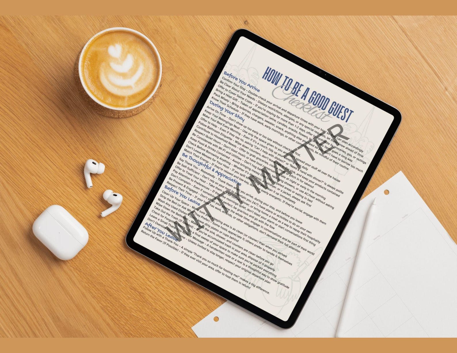 How to Be a Good Guest Checklist | House Guest Etiquette | Guest Guide ...