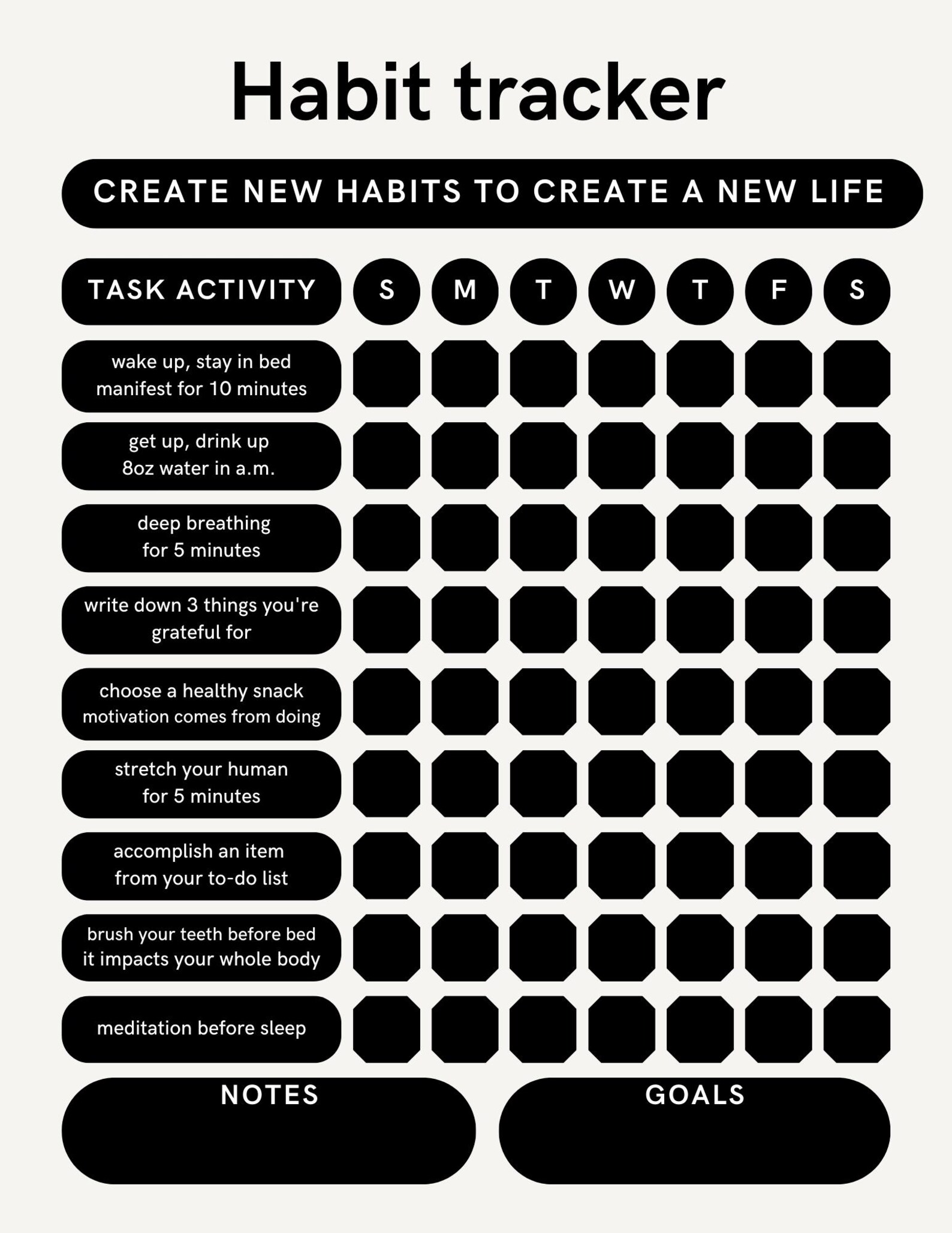 Habit Tracker Printable | Self-care Planner | Daily Habit Tracker PDF ...