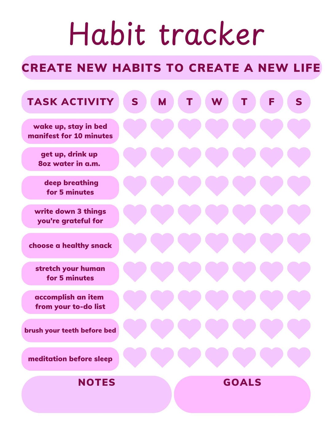 Habit Tracker Printable | Self-care Planner | Daily Habit Tracker PDF ...