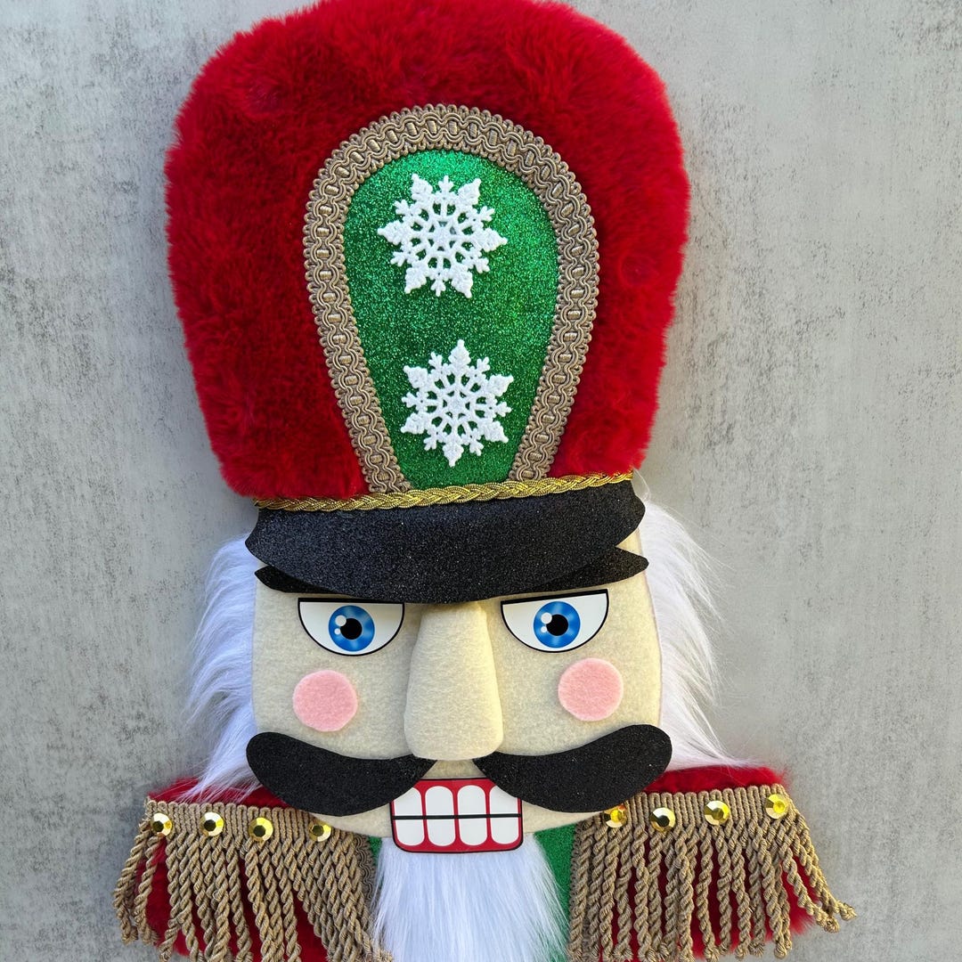Classic Nutcracker Attachment –red Fur, Gold Trim, and White Fur Beard ...