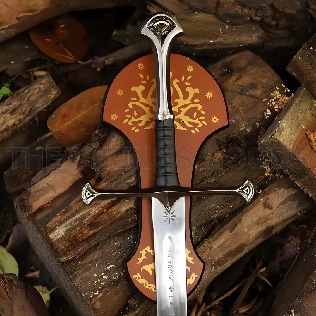 Anduril Sword of King Aragorn Narsil Replica, Hand-forged Damascus ...