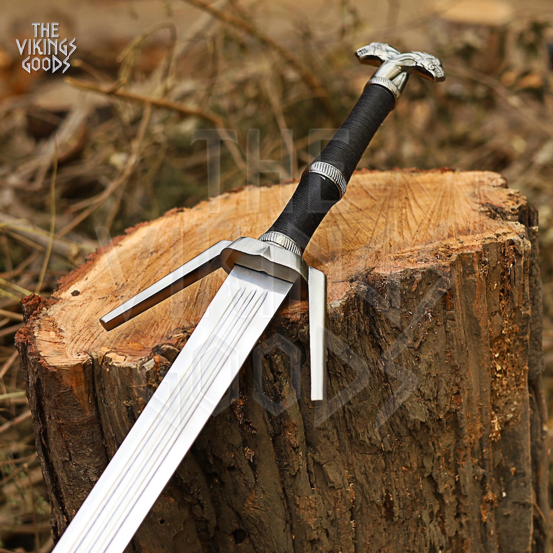 Witcher Feline Sword – Handmade Geralt Inspired Sword With Leather Grip ...