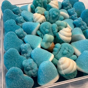 Blue Bliss Candy Board – Baby Shower Gift, Blue Gummy Charcuterie Tray ...
