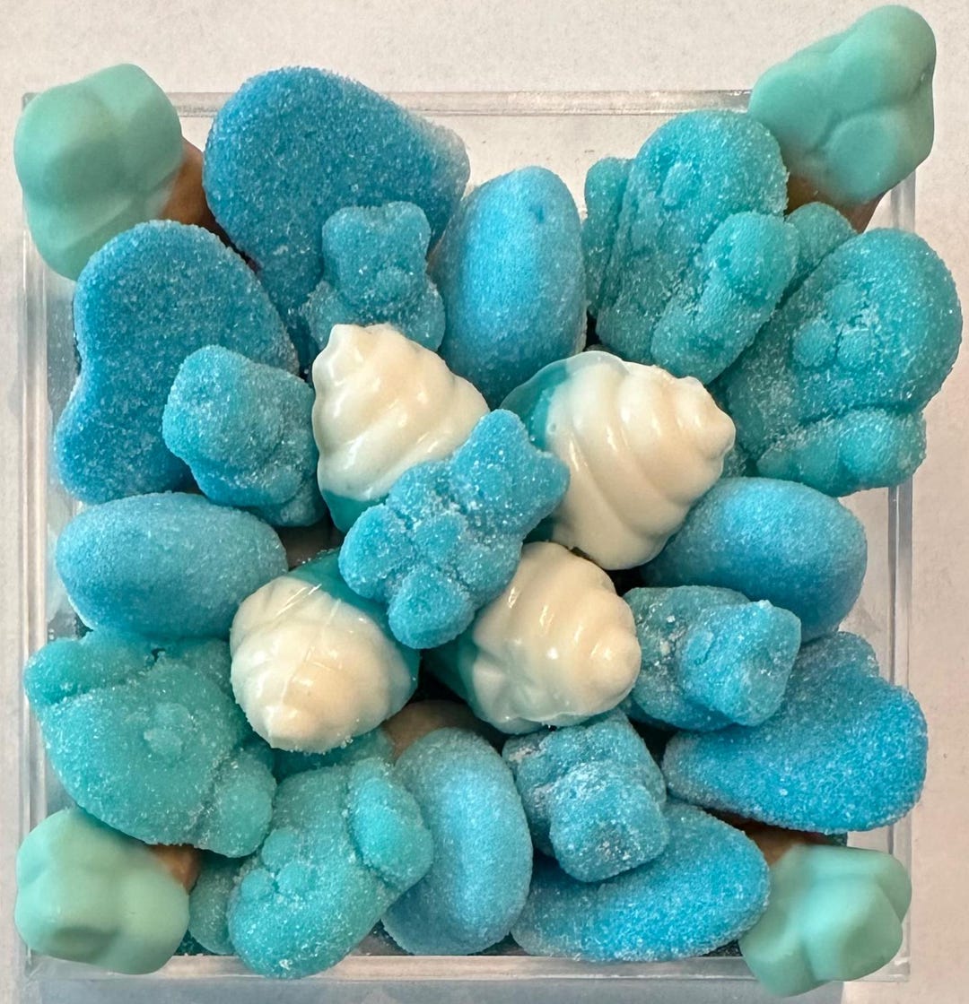 Blue Bliss Candy Board – Baby Shower Gift, Blue Gummy Charcuterie Tray ...