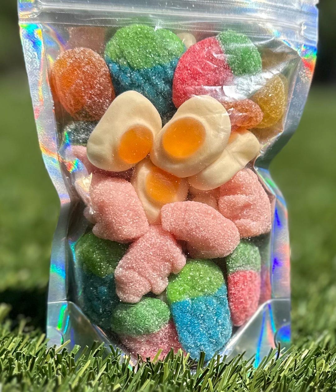 Sizzle & Sweet Gummy Bag – Breakfast-themed Candy, Party Favor, Funny ...